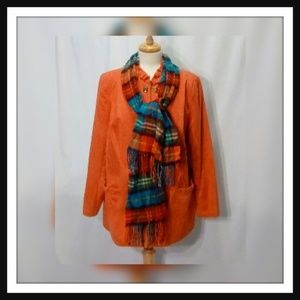 Tan Jay | Jackets & Coats | Tan Jay Size 6w Orange Faux Suede Jacket ...